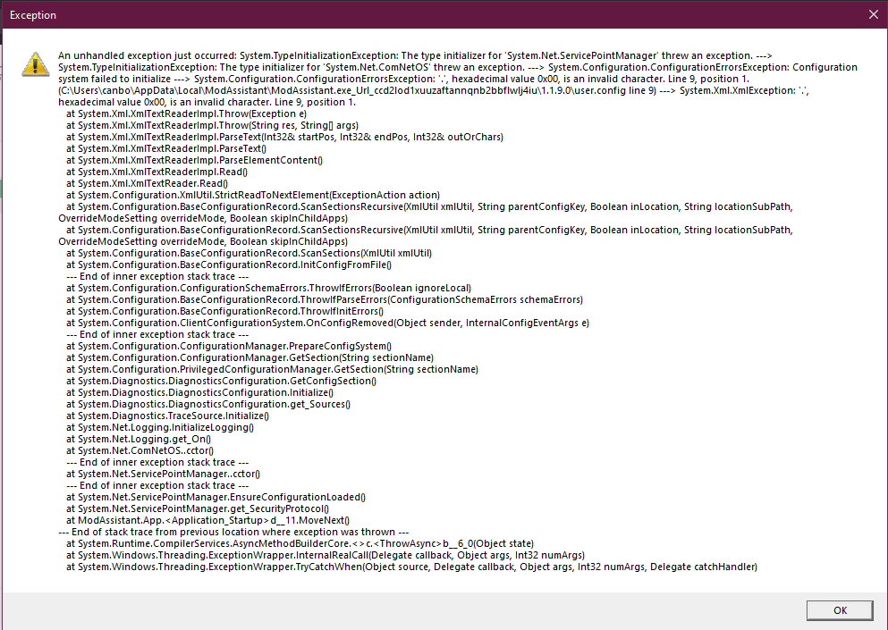 Every time I try opening Mod Assistant, this pops up, and I can't use Mod Assistant. · Issue ...