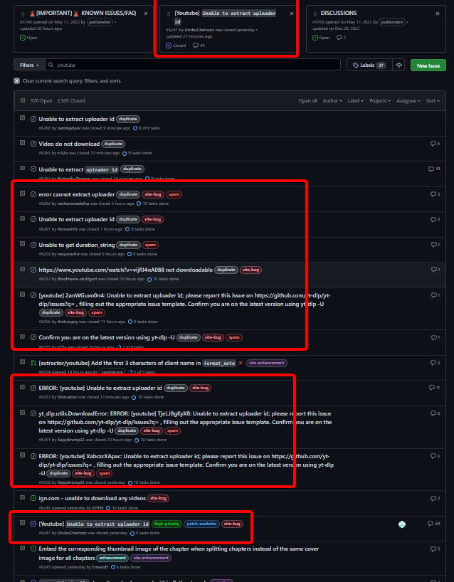 Unable to extract `uploader id` · Issue #6263 · yt-dlp/yt-dlp · GitHub