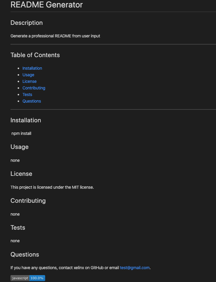 GitHub - xelinx/readme-generator