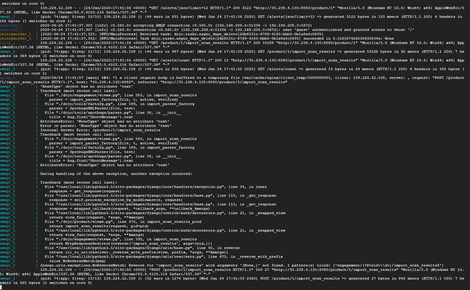Server Error 500 When Trying To Import Spotbugs V4 0 6 Report · Issue 2609 · Defectdojo Django
