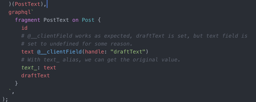 __clientField directive sets field to undefined · Issue #2488 · facebook/relay · GitHub