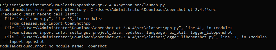 Unable to run latest release source zip · Issue #3023 · OpenShot ...