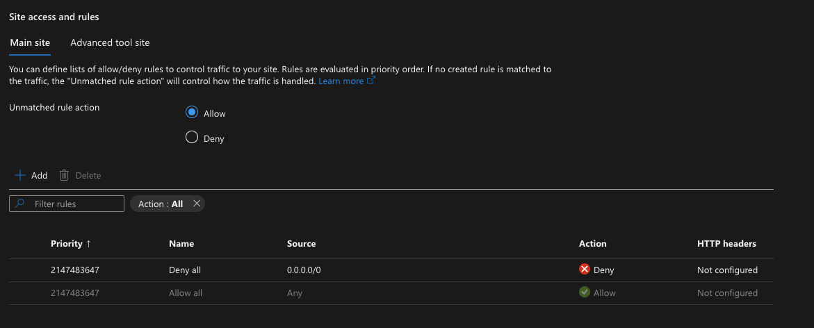 Support for ipSecurityRestrictionsDefaultAction within linux_web_app · Issue #22593 · hashicorp ...