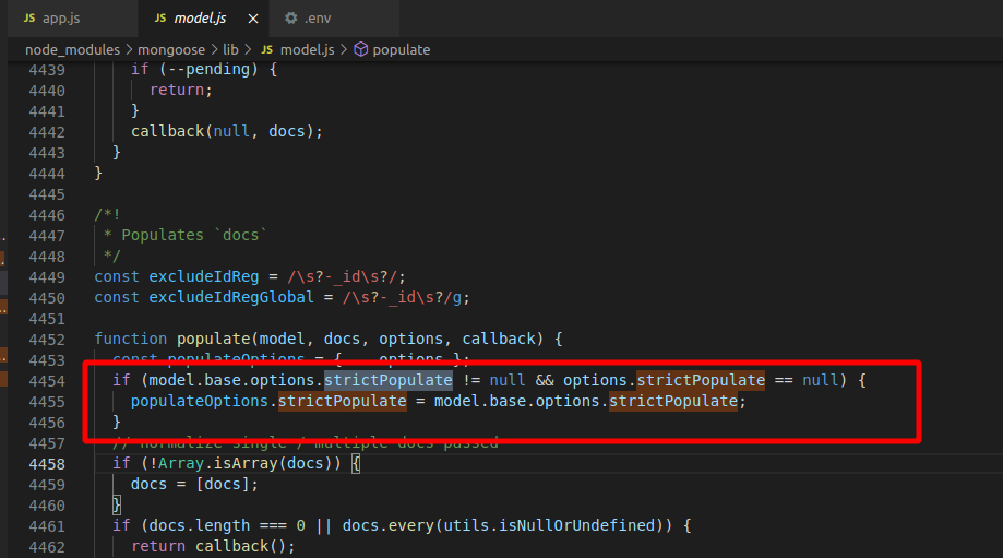 strictPopulate won't work in schema options · Issue #11290 · Automattic/mongoose · GitHub