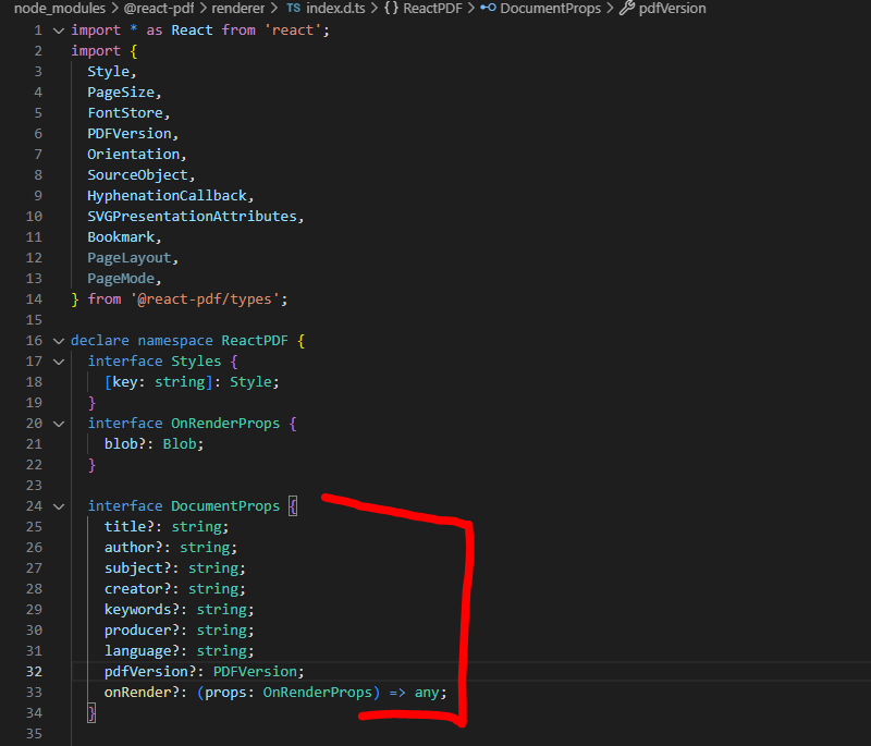 Missing props types on Document element · Issue #2231 · diegomura/react-pdf · GitHub