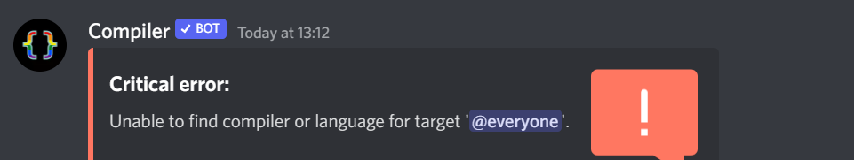 Bot Can Ping Everyone On Command · Issue 172 · Headline Discord Compiler Bot · Github