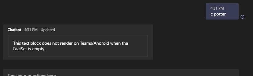[Android][MSTeams] Empty FactSet Causes Adaptive Card to Not Render ...