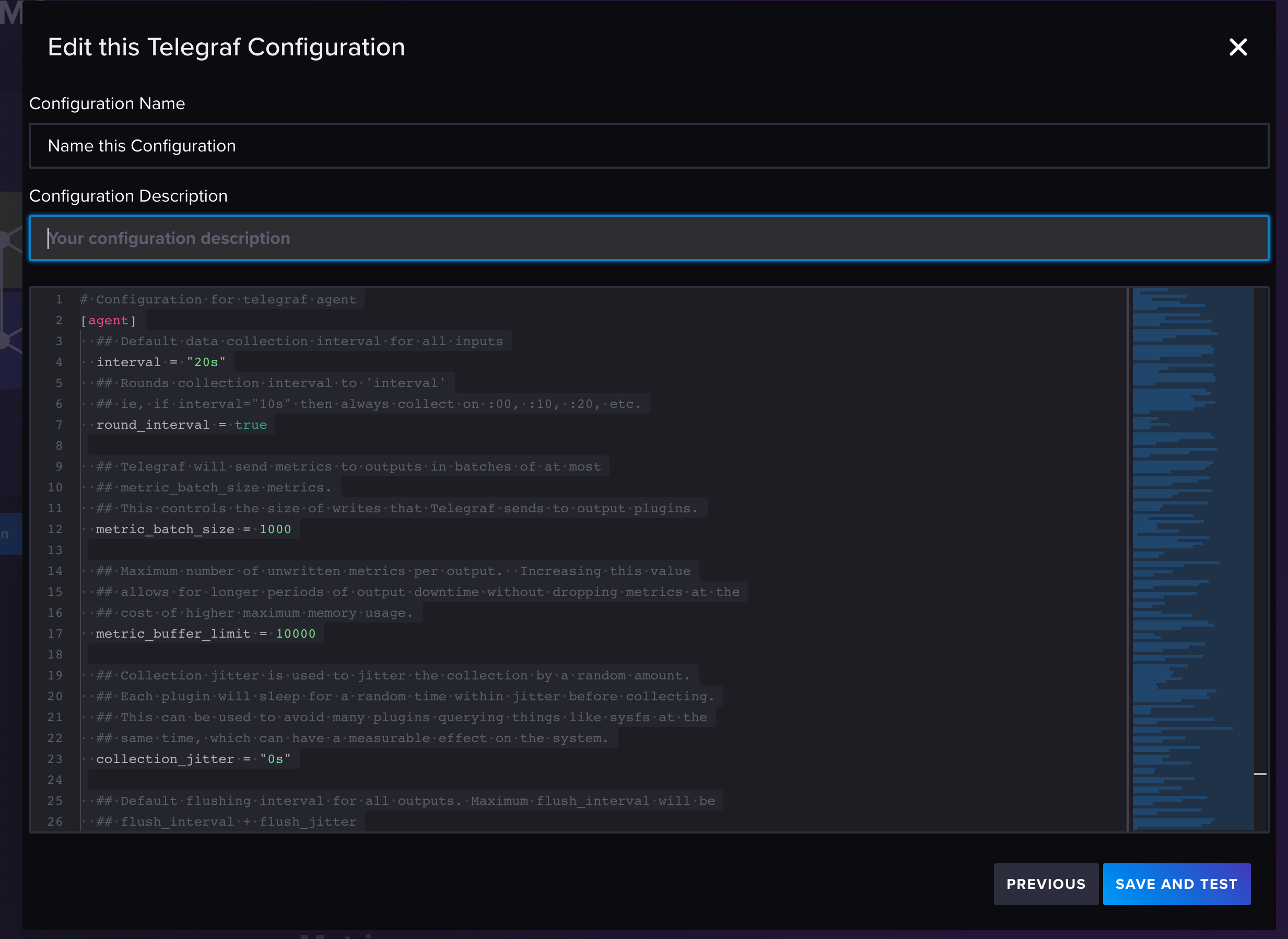 Telegraf: fix the styling of telegraf config overlays · Issue #5700 · influxdata/ui · GitHub