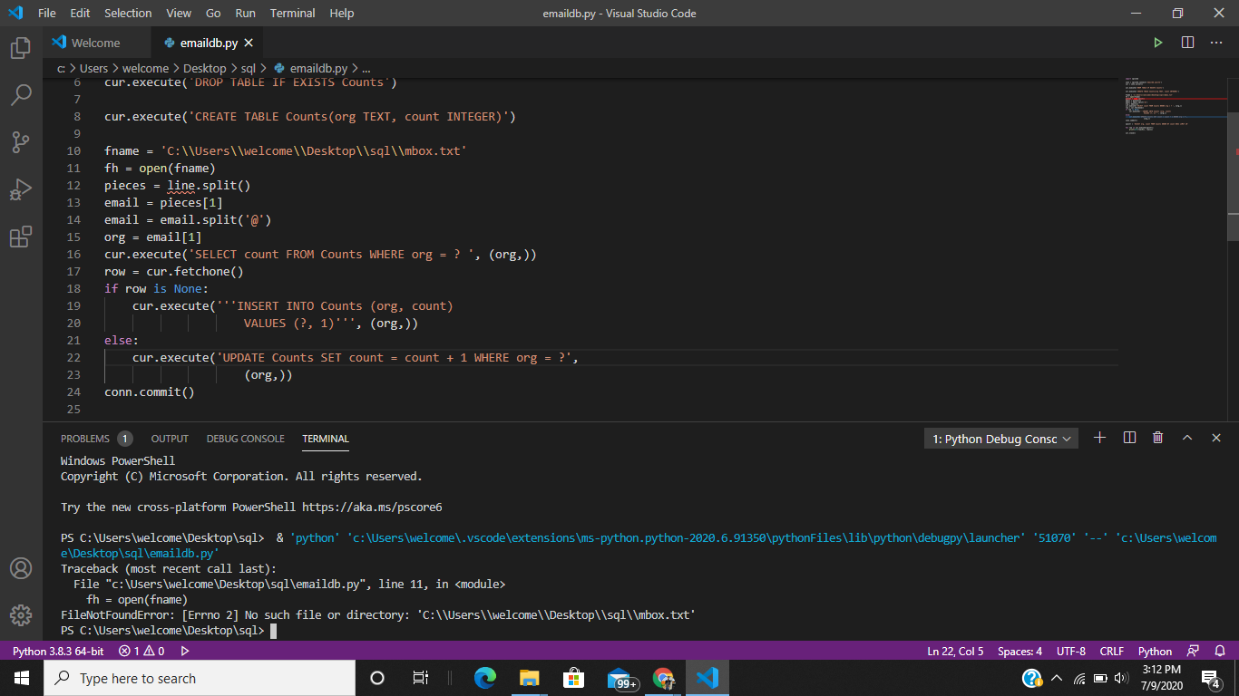 Counting Organizations This application will read the mailbox data ...