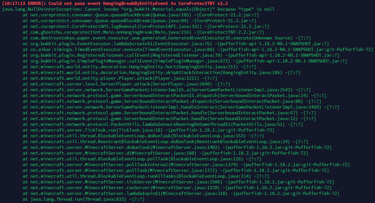 ERROR · Issue #10 · Ghost-chu/CoreProtectTNT · GitHub