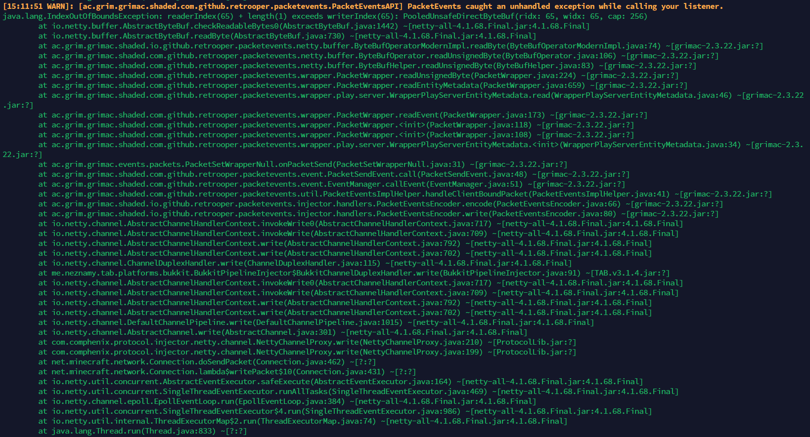 Spam in console · Issue #463 · retrooper/packetevents · GitHub