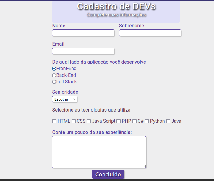 GitHub - Leoleoneto/Formulario: Formulario simples em HTML/CSS para ...