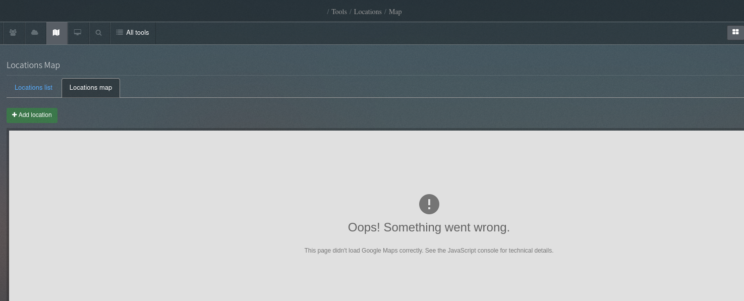 /tools/locations/map/ - Google Map renders correctly, then fails · Issue #3078 · phpipam/phpipam ...