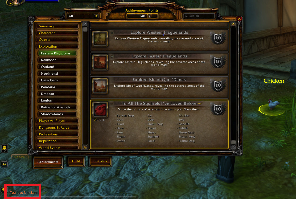 DB/Achievements: To All The Squirrels I've Loved Before is not tracking · Issue #28127 ...