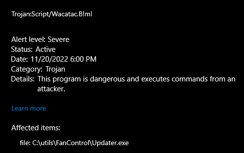 Virus detected · Issue #1307 · Rem0o/FanControl.Releases · GitHub
