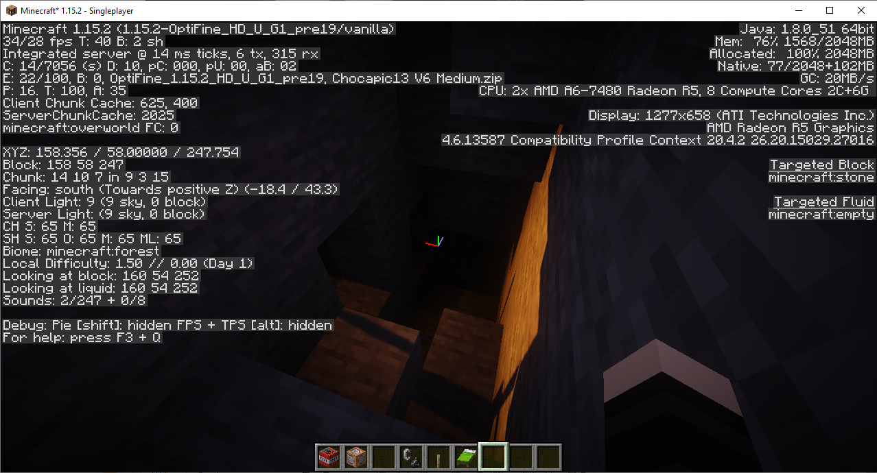 Shadows/Sun Lighting weird bug in a Cave · Issue #4018 · sp614x/optifine · GitHub
