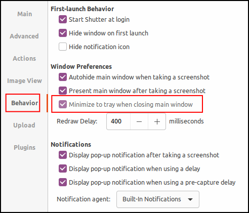 Clicking Shutter in Dash when application is running in tray does not launch main window ...