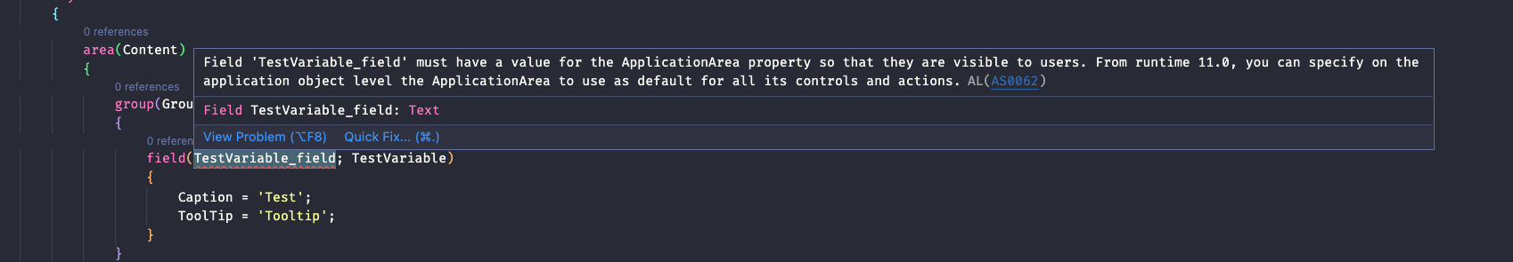 AS0062 error on Reports with ApplicationArea assigned at the object level · Issue #7389 ...