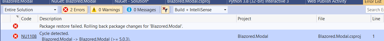 Error when installing Blazor.Modal nuget package (V4/V5) · Issue #214 ...