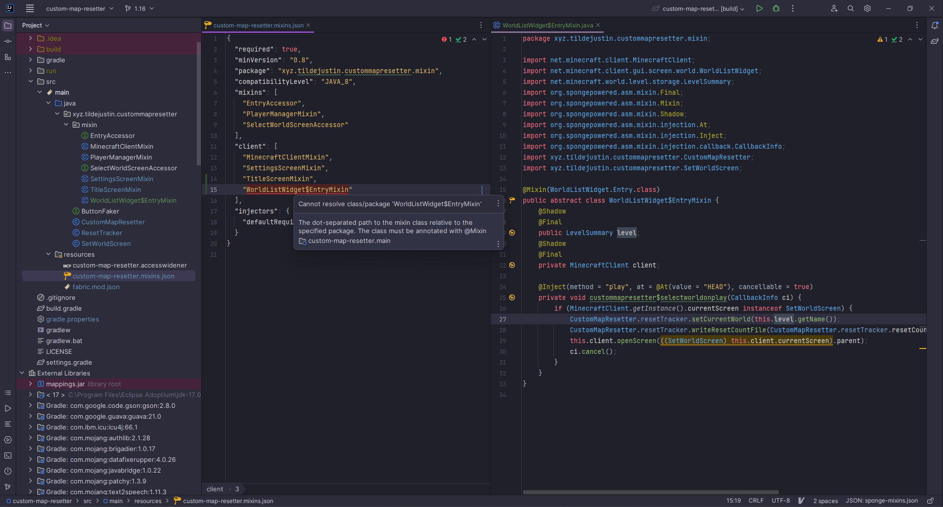 fails locating mixin classes with '$' in their name · Issue #2069 · minecraft-dev/MinecraftDev ...