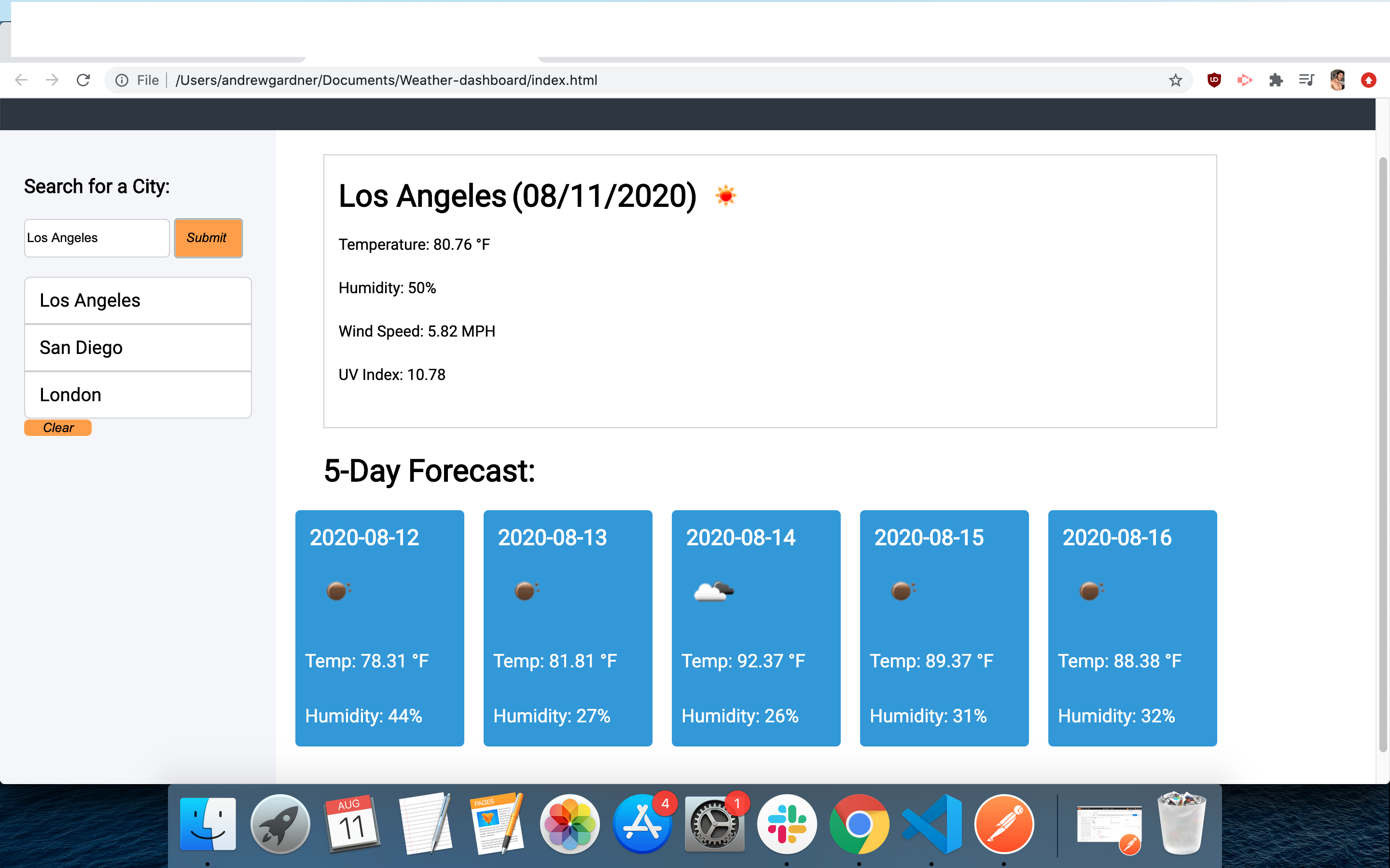 GitHub - mathbolson/weather-dashboard