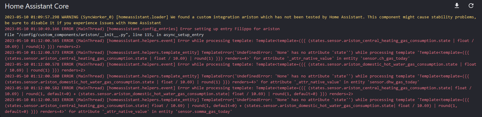 The new release of HA 2023.5 broke this integration · Issue #115 · fustom/ariston-remotethermo ...