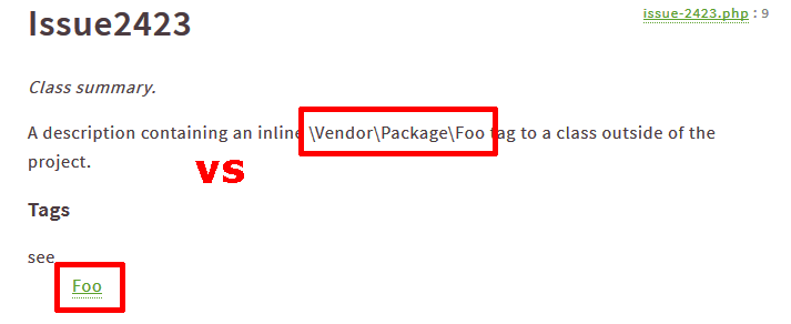 3.0.0: inconsistent handling of @see tag linking to class outside of project · Issue #2423 ...