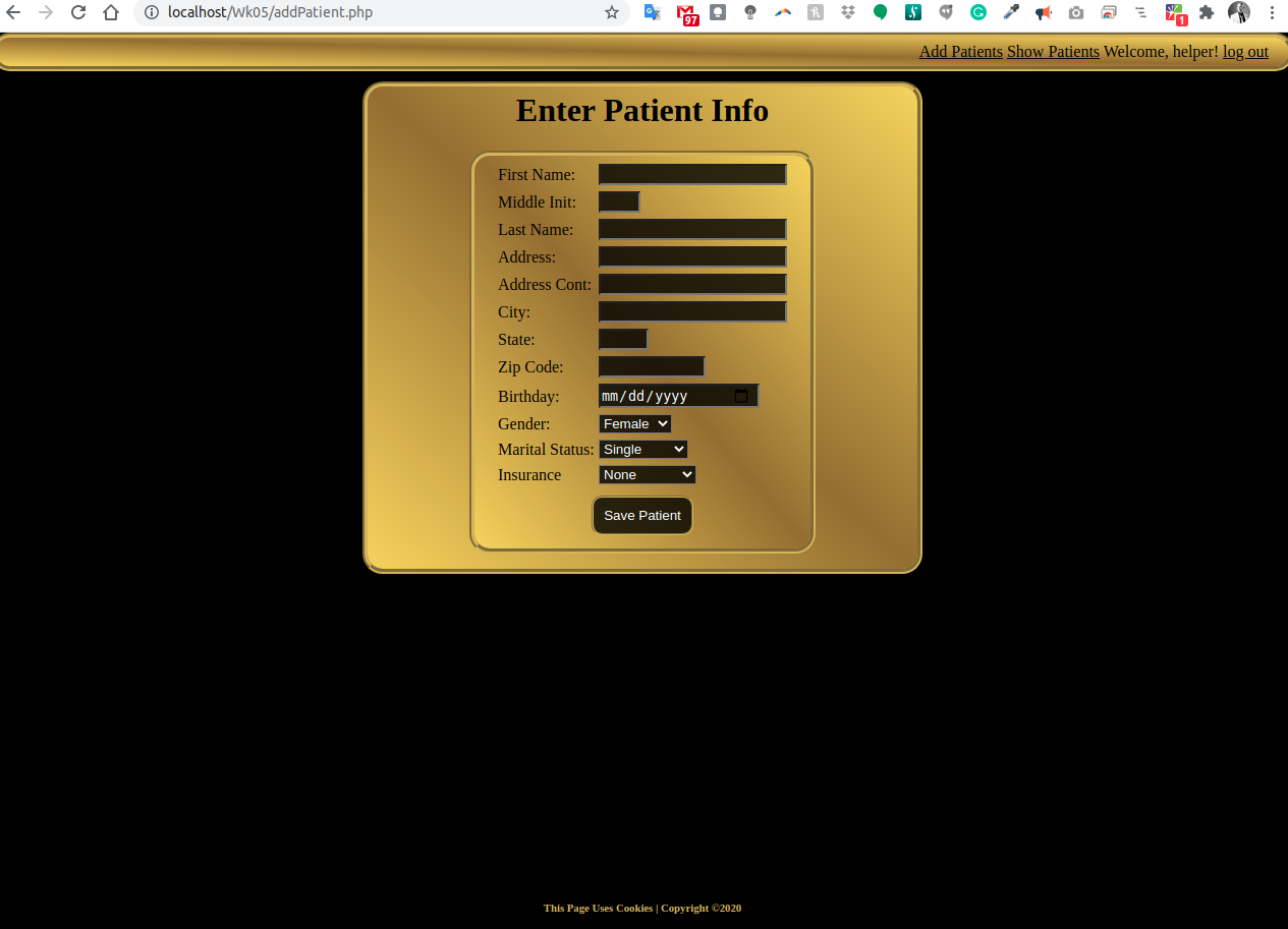 GitHub - acieffe/PHP-Final-DoctorDatabase: This page will input Patient info from a form and ...