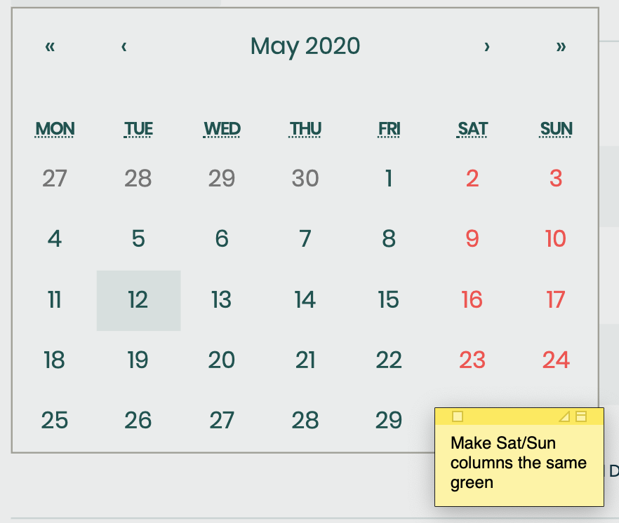 Update adding cases modal calendar widget to visually show when data ...