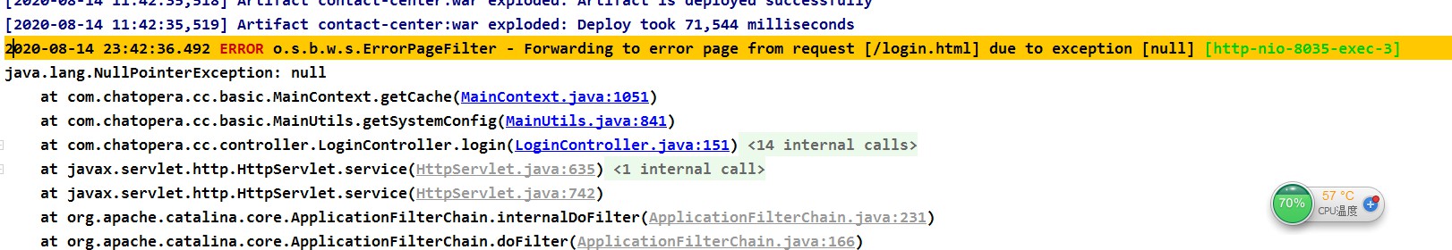 tomcat启动后出现空指针异常，加载不了登陆页面 · Issue #353 · cskefu/cskefu · GitHub