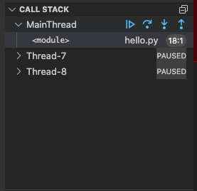 Debug Call Stack UI for multithreaded programs does not show `text` on hover because inline ...