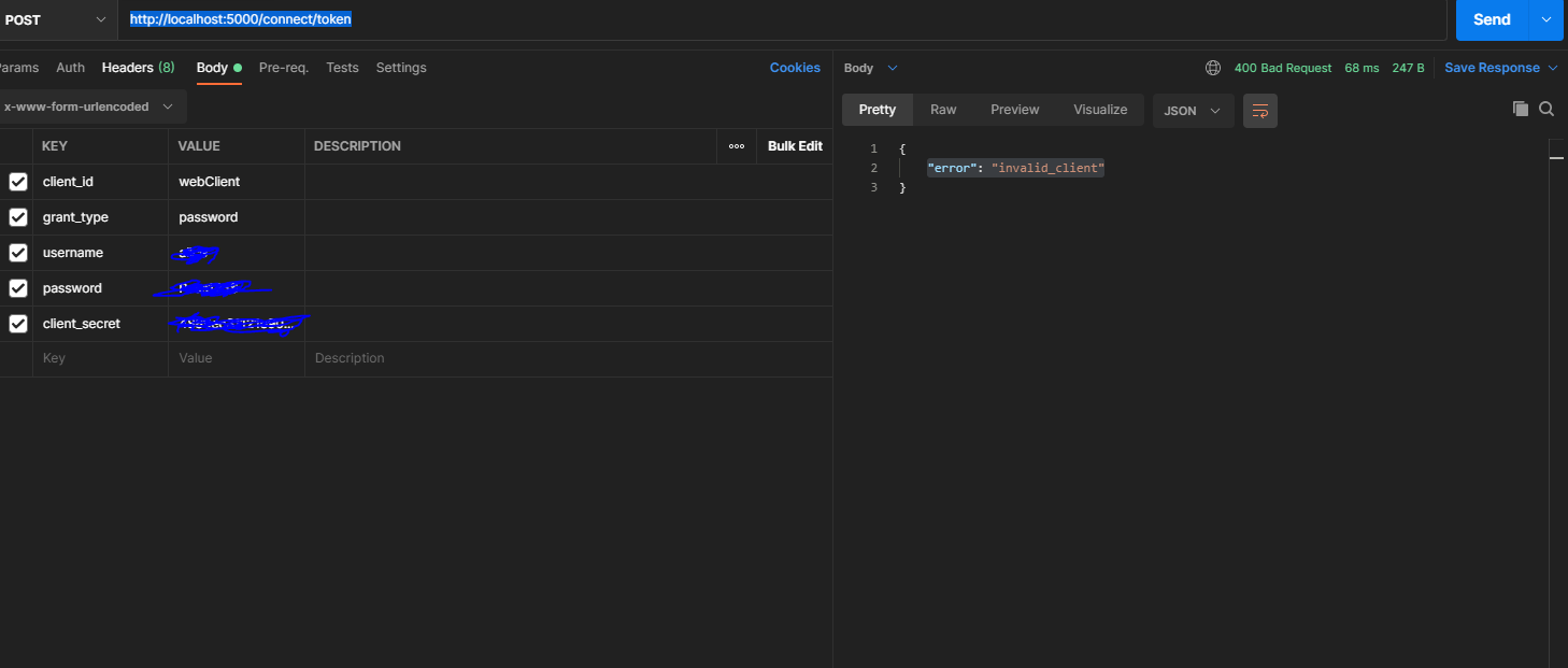 "error": "invalid_client" · Issue #5210 · DuendeArchive/IdentityServer4 · GitHub
