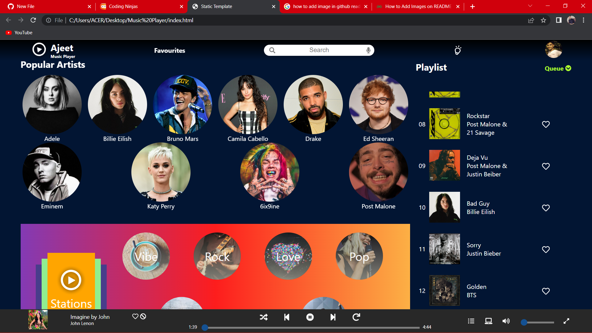 GitHub - AJEETSINGH8139/Music_Player: This is a Music Player project of ...