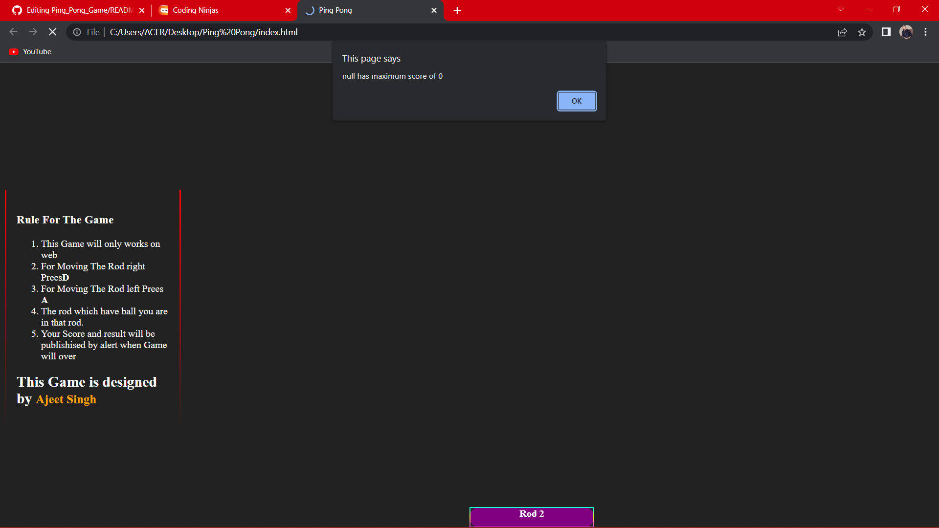 GitHub - AJEETSINGH8139/Ping_Pong_Game: This is the Ping Pong Game project of Web Development ...