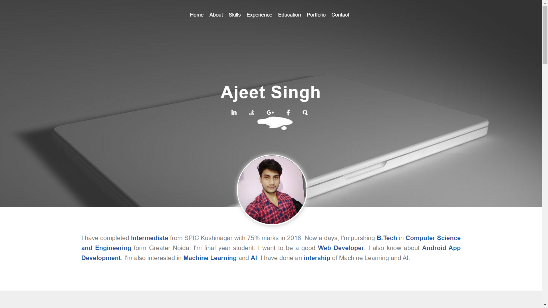 GitHub - AJEETSINGH8139/My_Resume: This is a Resume project of Web Development. In this project ...