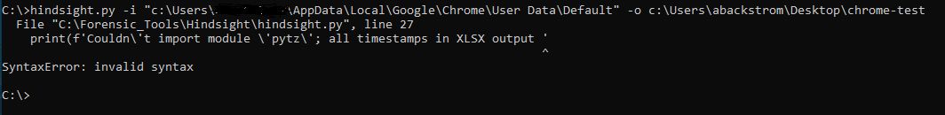 I use KAPE instead :-) · Issue #98 · obsidianforensics/hindsight · GitHub