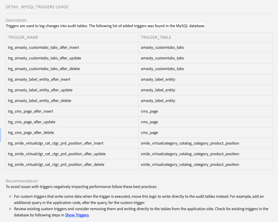 Performance issues SWAT Report - triggers "trg_smile_virtualctgr_cat_ctgr_prd_position_after ...