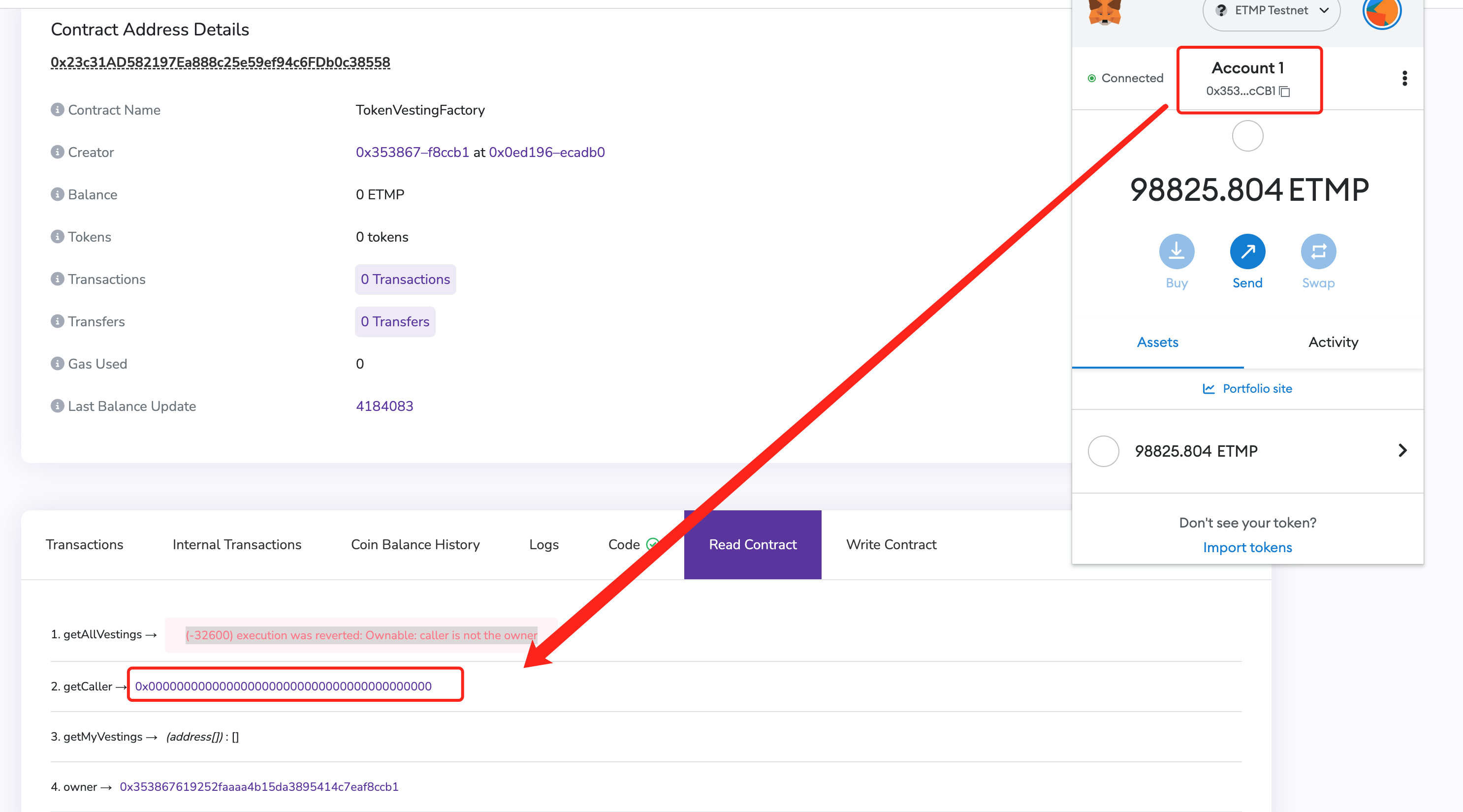 Verified contract sender incorrect in "read contract" tab. · Issue #6571 · blockscout/blockscout ...
