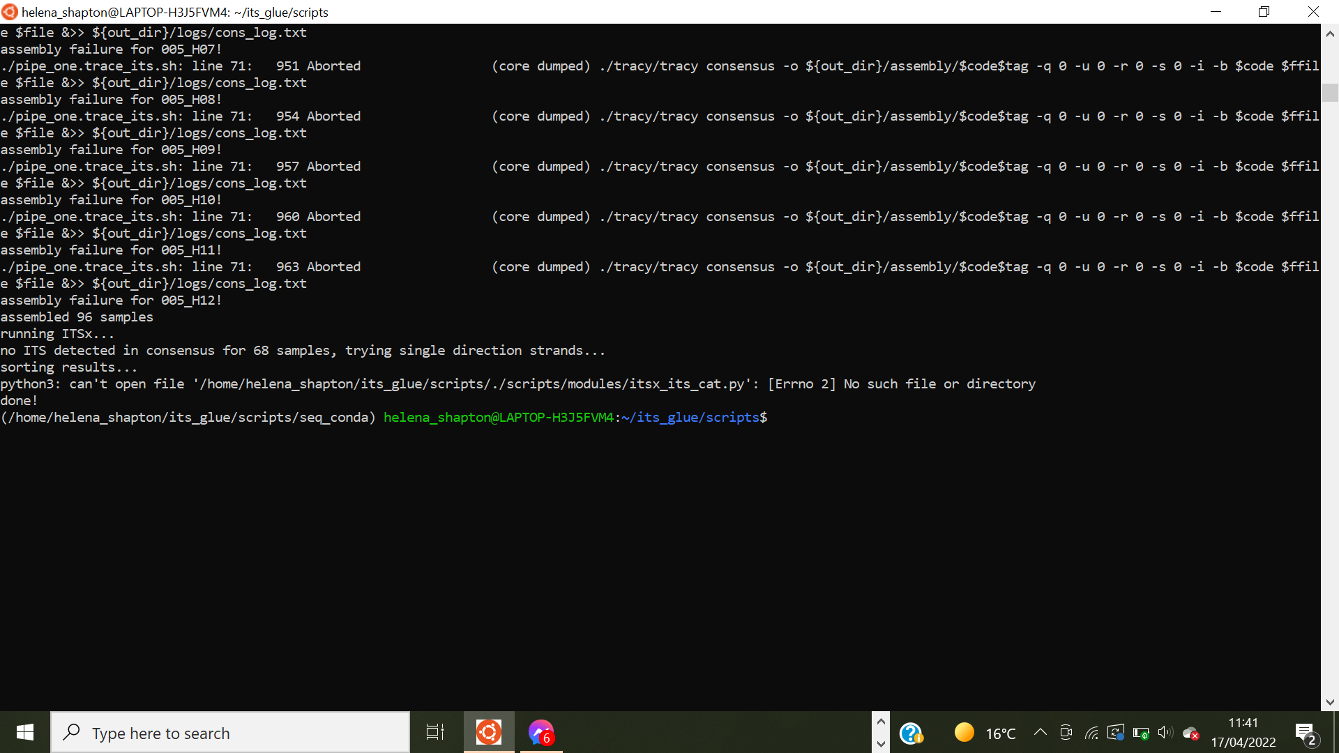 Aborted Sequence Assembly · Issue #11 · kew-myco/its_glue · GitHub