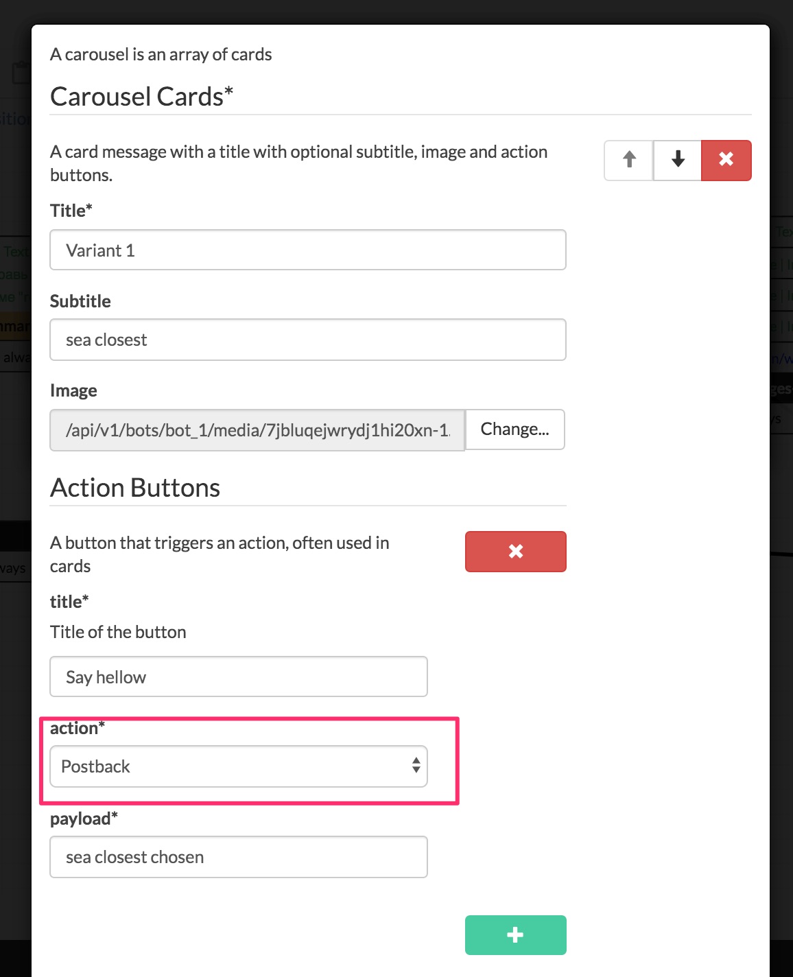 "Postback" carousel option doesn't work in FB Messenger · Issue #736 · botpress/v12 · GitHub