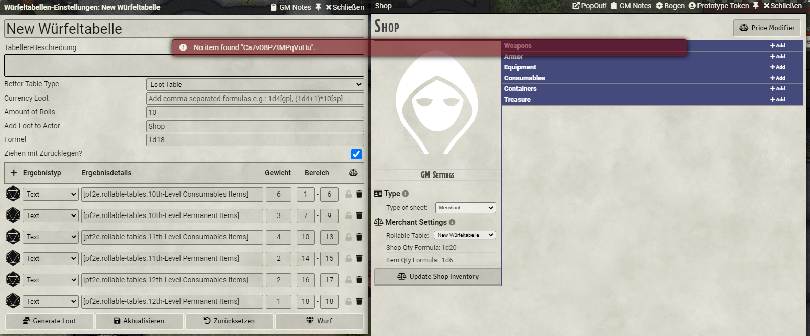 No item found · Issue #5 · jopeek/fvtt-loot-sheet-npc-pf2e · GitHub