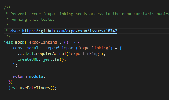 I Am Having An Issue With Jest Expo Even After Mocking Expo Linking · Issue 22373 · Expo Expo