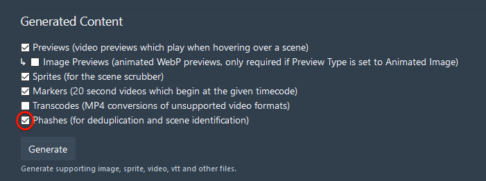 Phash generation for existing files? · Issue #1300 · stashapp/stash · GitHub