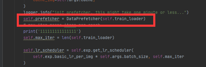 卡在yolox.core.trainer:151 - init prefetcher, this might take one minute ...