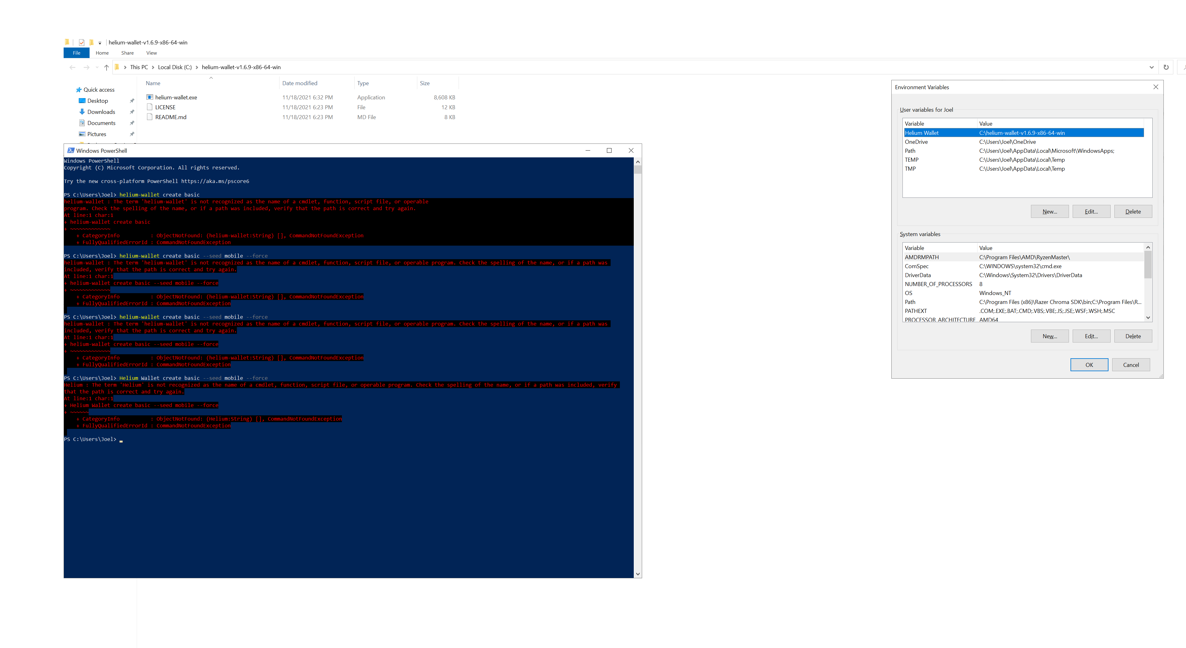 PowerShell not recognizing the helium-wallet command · Issue #214 · helium/helium-wallet-rs · GitHub