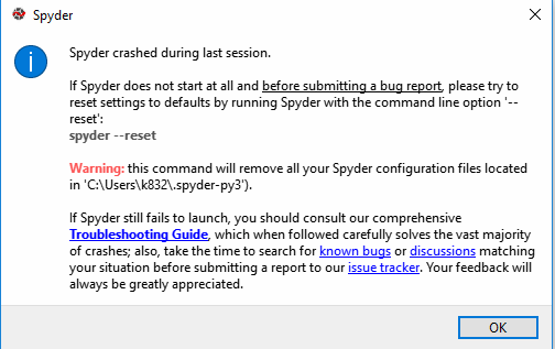 Spyder crashed during last session · Issue #12540 · spyder-ide/spyder ...