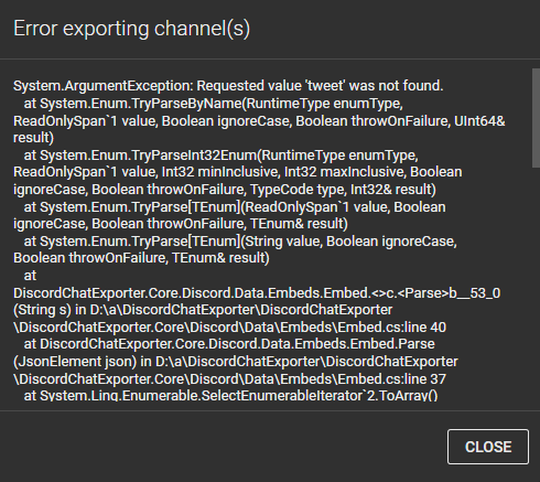 Export fails with "Requested value 'tweet' was not found" · Issue #936 · Tyrrrz ...