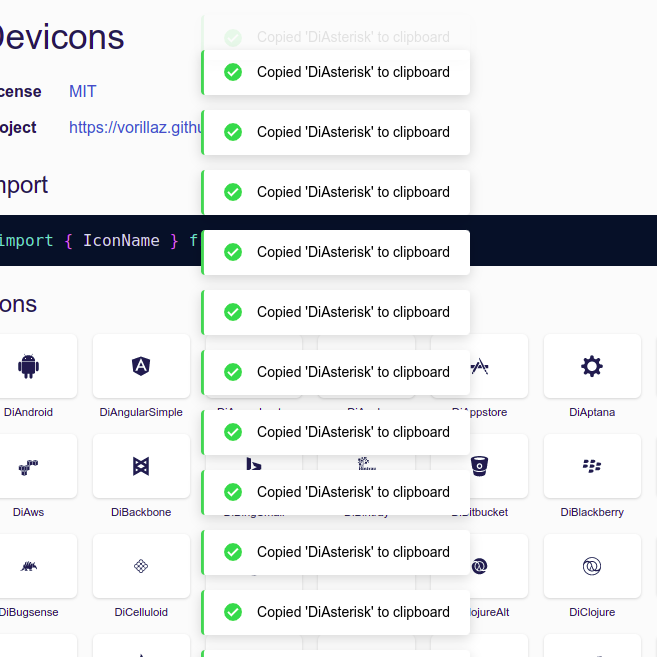 repeated feedback while copying icon · Issue #572 · react-icons/react ...