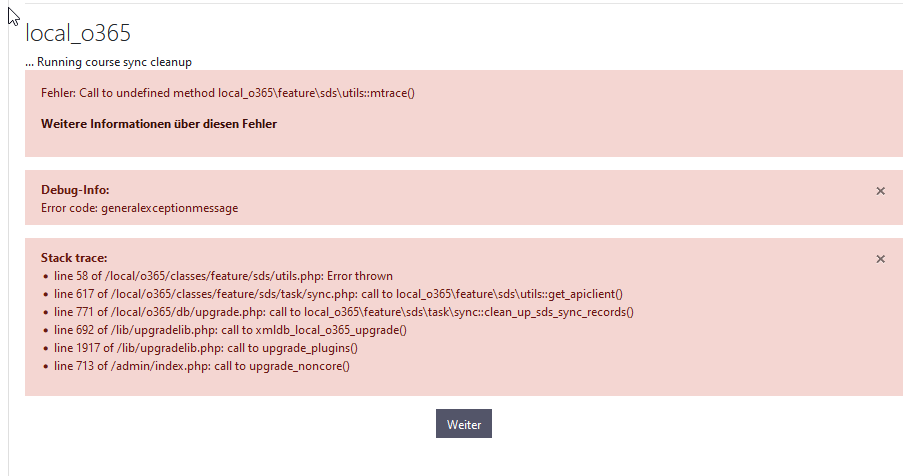 Error Upgrading local_o365 (Moodle 2020071552) on Moodle 3.9.12+ · Issue #2022 · microsoft/o365 ...