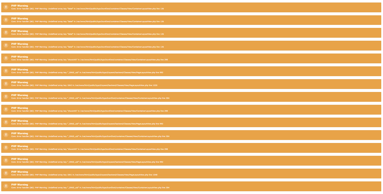 PHP Warning when using DrawChildrenViewHelper · Issue #335 · b13/container · GitHub